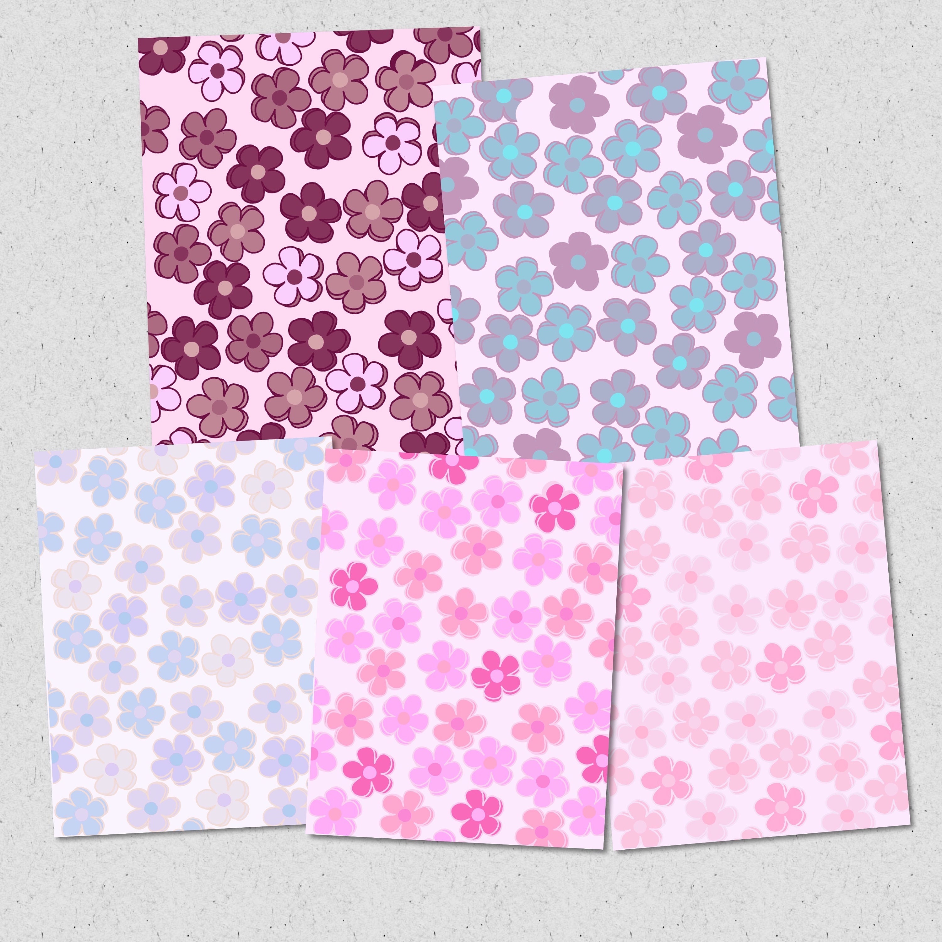 16 Pack Flower Digital Download Paper Desgins - Etsy Australia