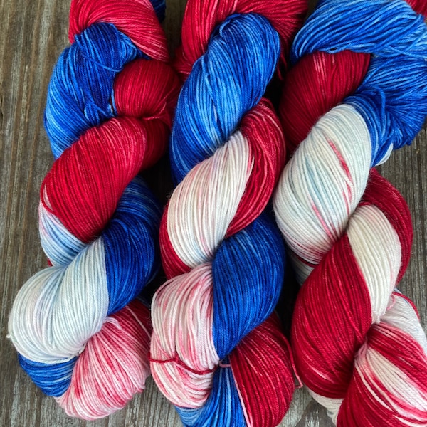 Red White and Blue Yarn - Etsy