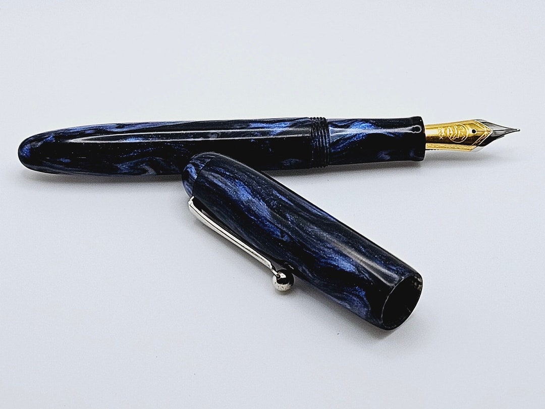 Bespoke Handmade Ecto Blue Diamondcast® Fountain Pen - Etsy