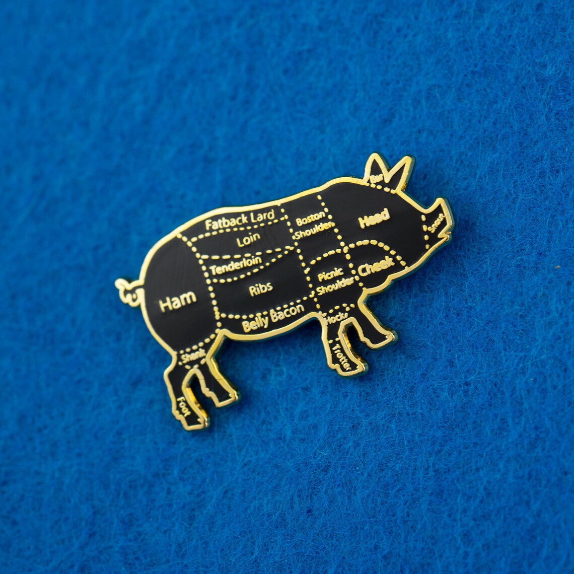 Pig Butcher Cuts Diagram Hard Enamel Lapel Pin | Etsy