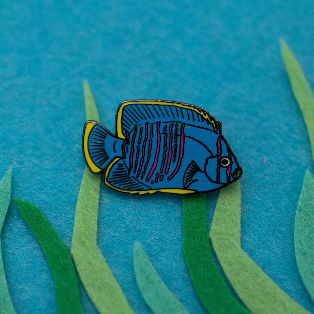 Neon Tropical Fish Hard Enamel Pin - Etsy