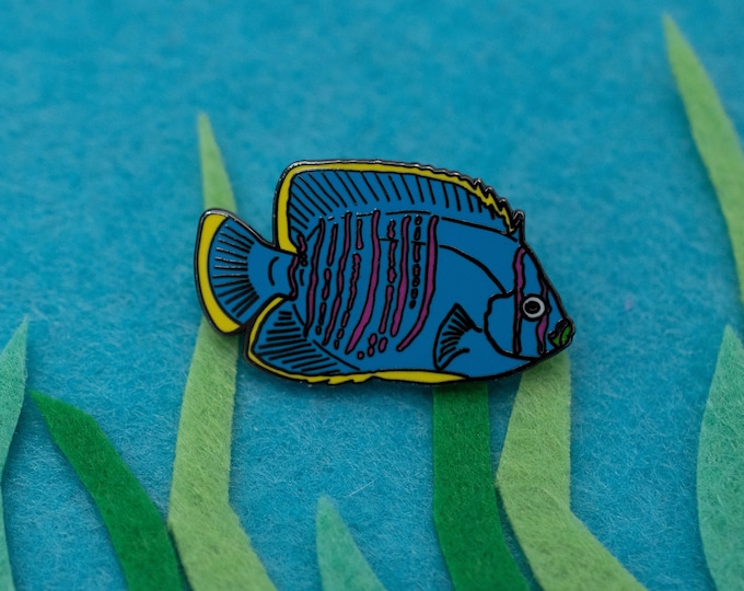 Neon Tropical Fish Hard Enamel Pin - Etsy