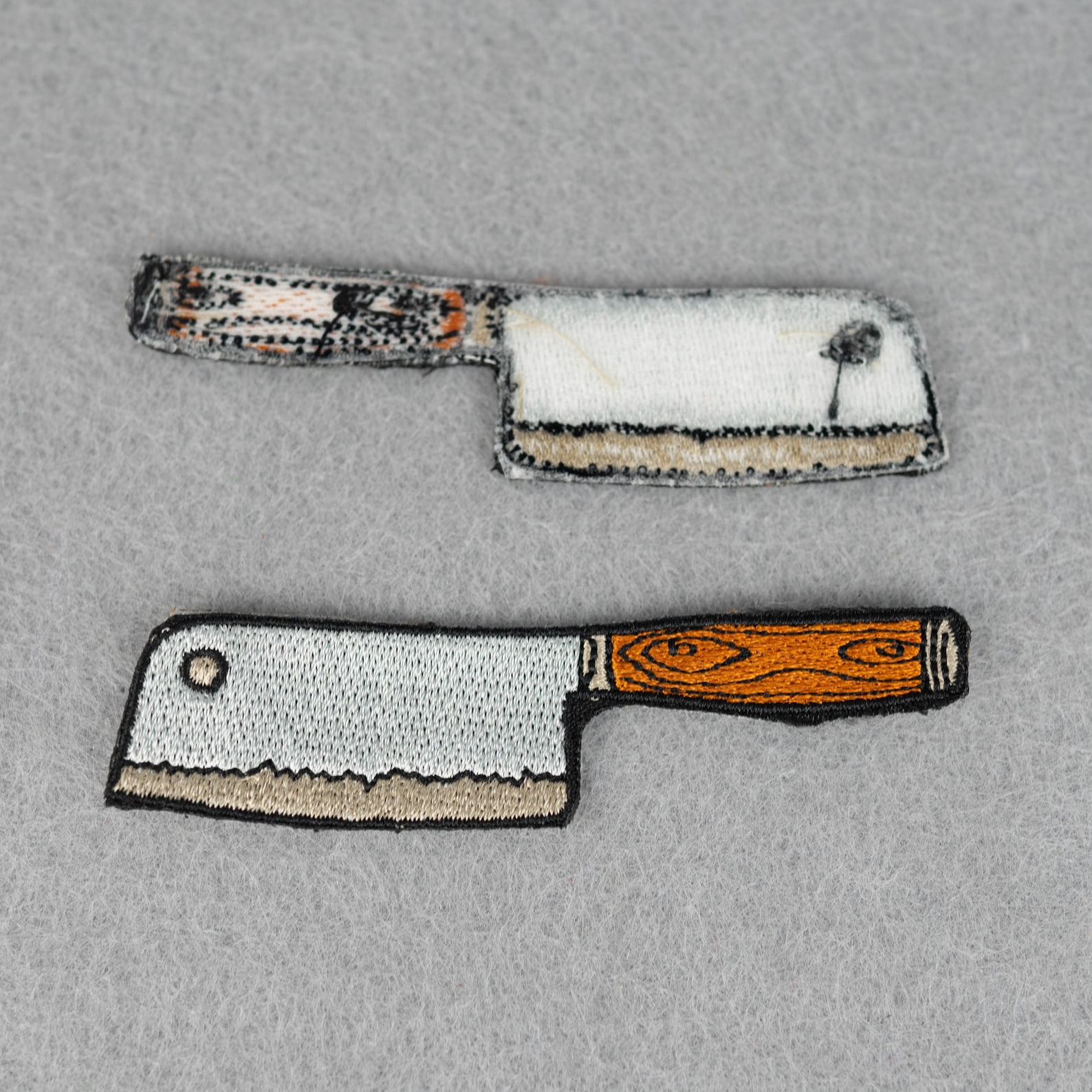 3.25" Butcher Meat Cleaver Knife Embroidered Iron-on Patch (left Facing ...