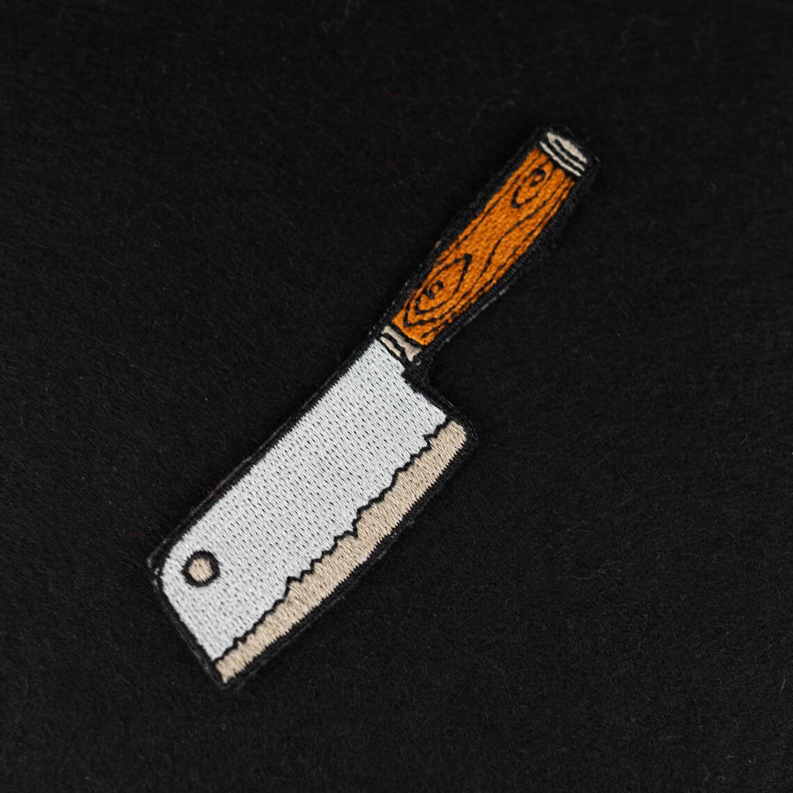 3.25" Butcher Meat Cleaver Knife Embroidered Iron-on Patch (left Facing ...