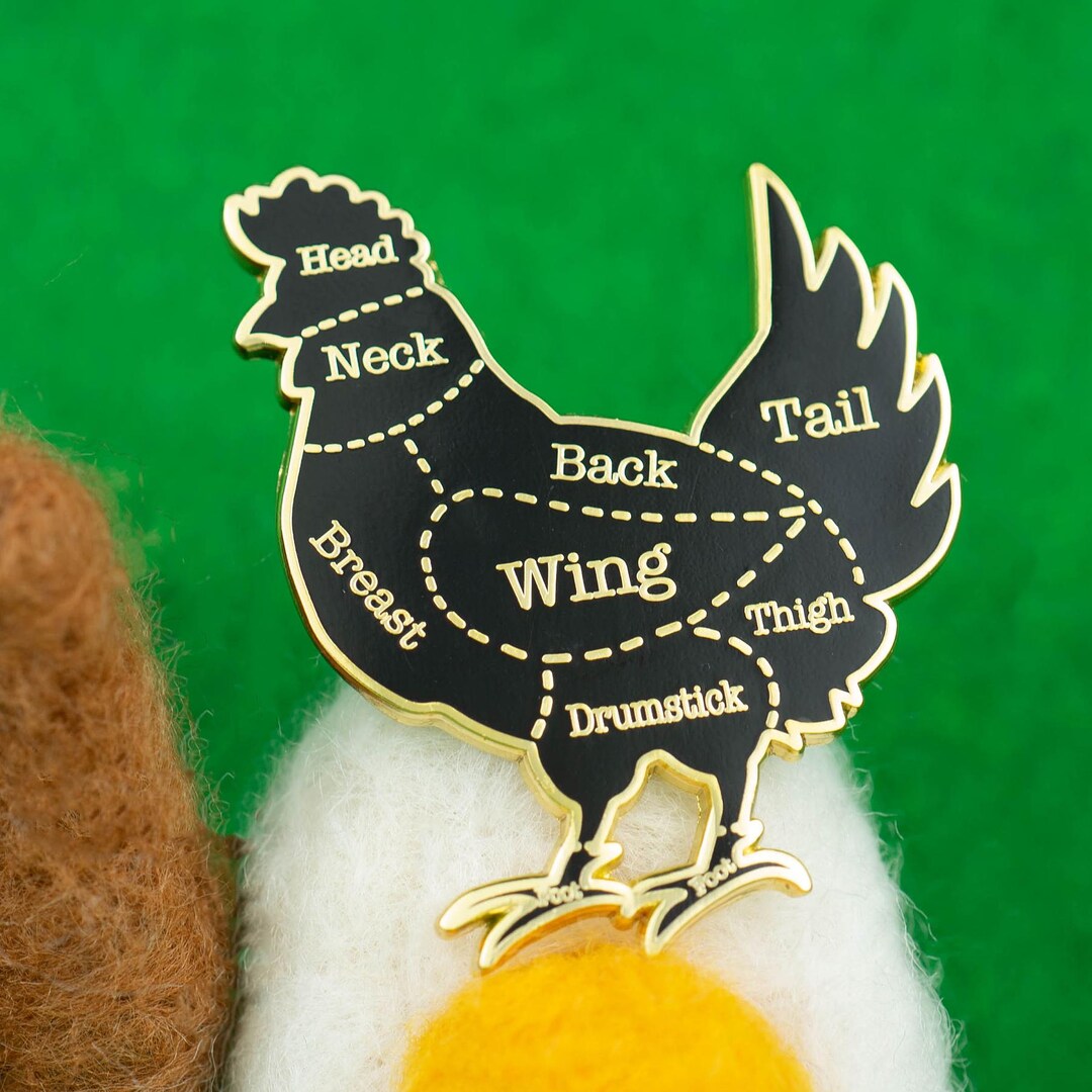 Gold Chicken Butcher Cuts Diagram Hard Enamel Lapel Pin - Etsy
