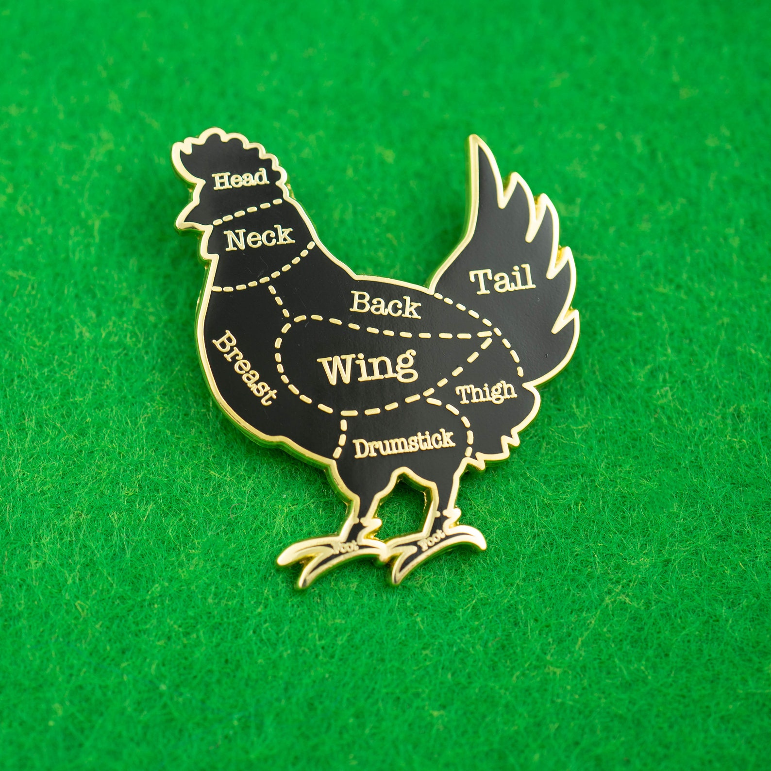 Gold Chicken Butcher Cuts Diagram Hard Enamel Lapel Pin - Etsy