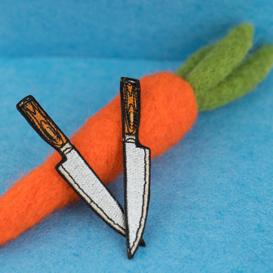 Chefs Knife Mirror Image Embroidered Iron-on Patch Set (2 Patches) - Etsy