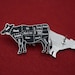 Silver Cow Butcher Cuts Diagram Hard Enamel Lapel Pin - Etsy