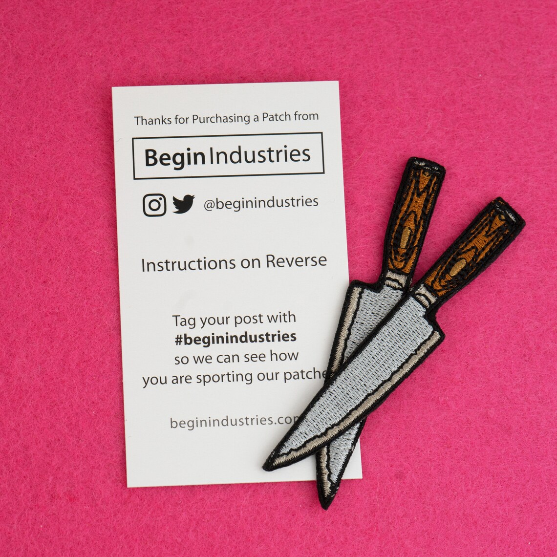 Chefs Knife Mirror Image Embroidered Iron-on Patch Set (2 Patches) - Etsy