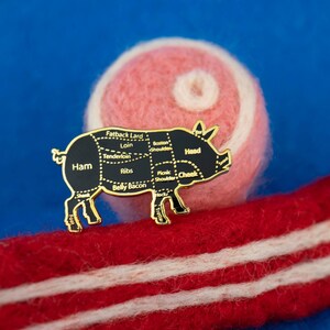 Pig Butcher Cuts Diagram Hard Enamel Lapel Pin - Etsy