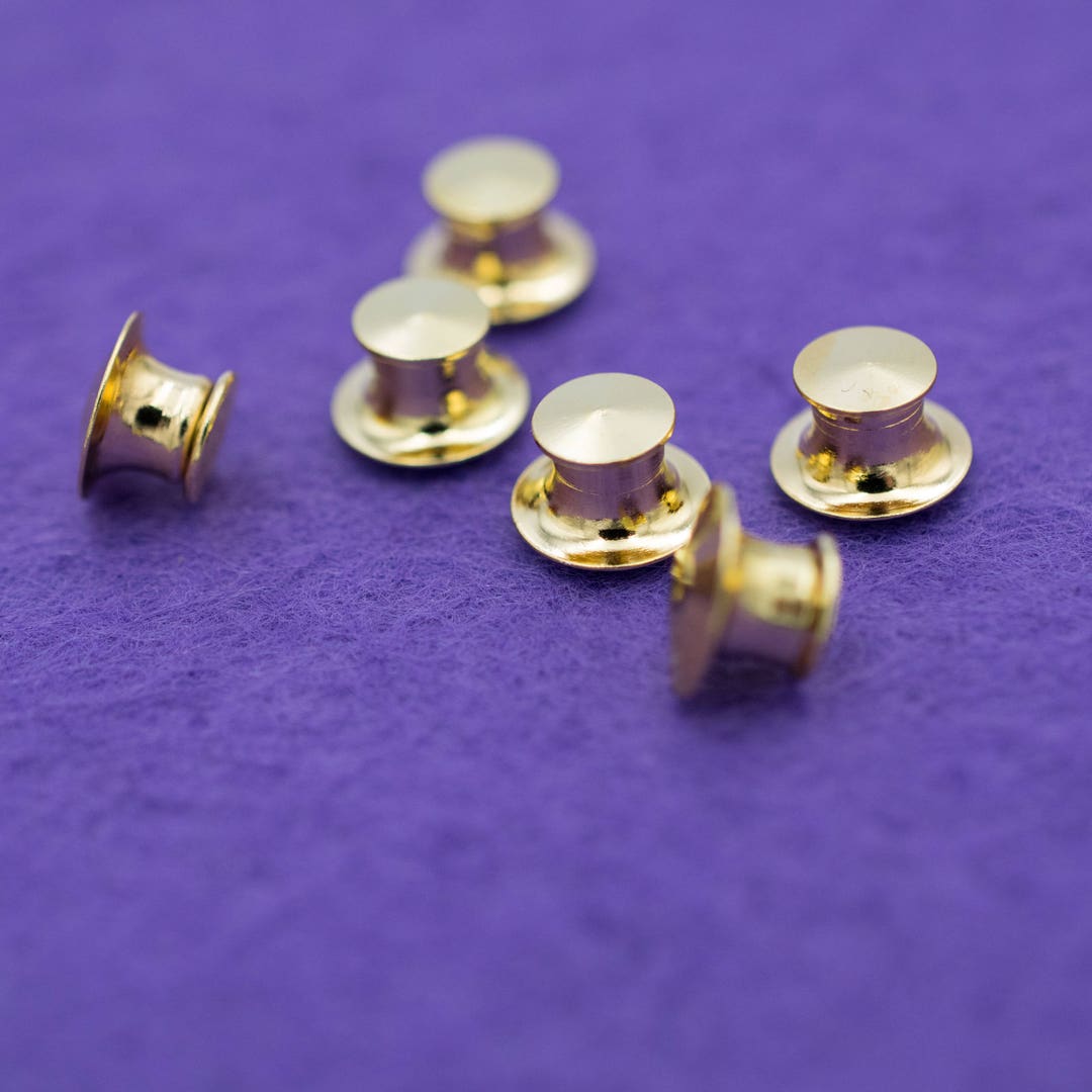 6 Pack of Brass / Gold Luxury Locking Pin Backs - Etsy