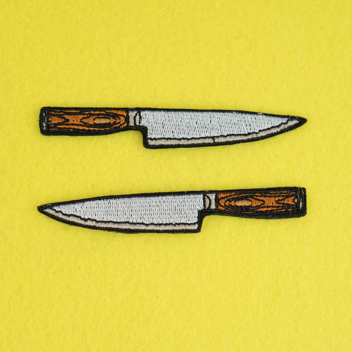 Chefs Knife Mirror Image Embroidered Iron-on Patch Set (2 Patches) - Etsy
