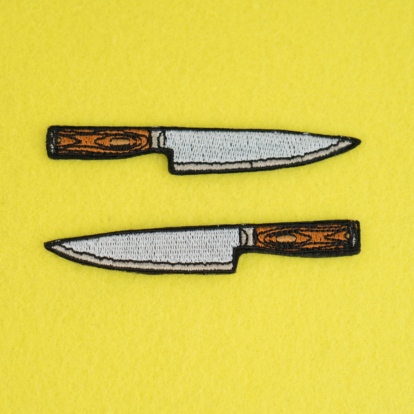 Chefs Knife Mirror Image Embroidered Iron-on Patch Set (2 Patches) - Etsy