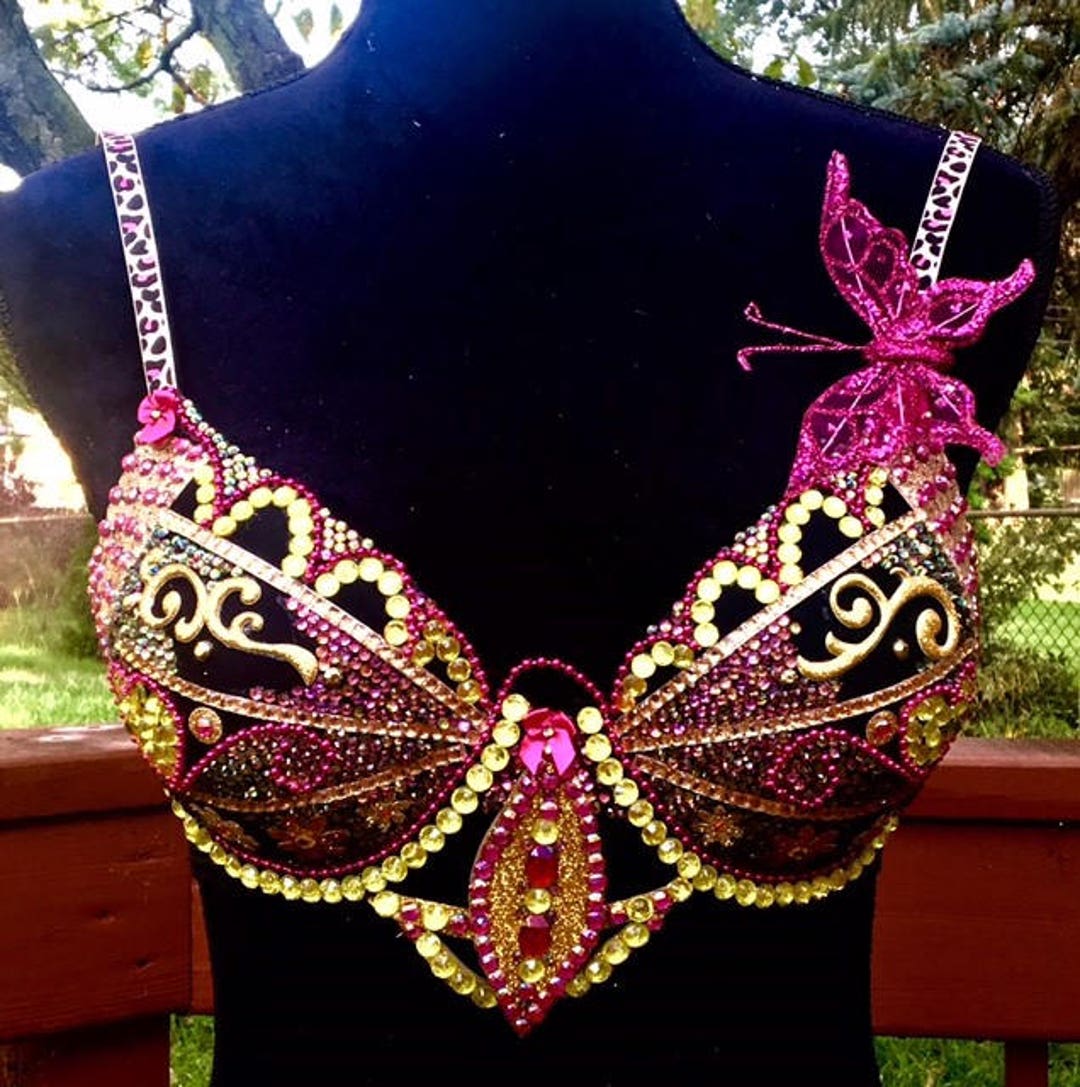 Bejeweled Bra, Butterfly Bra, Princess Bra, 34B, Bling Bra, Swarovski ...