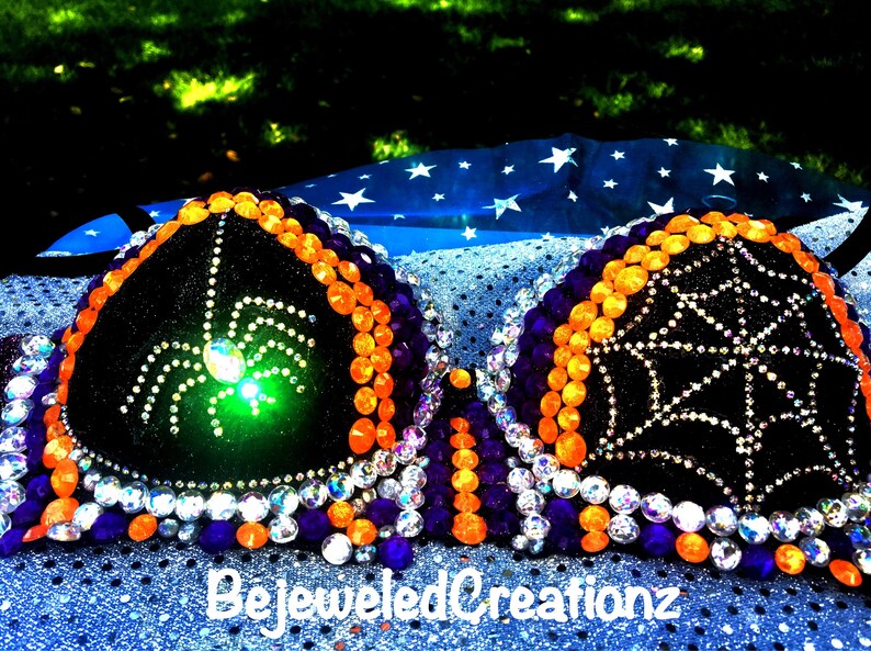 Halloween Bra, Costumes, Rave Bra, Edm Bra, Featival Bra, Spooky, 34 A ...