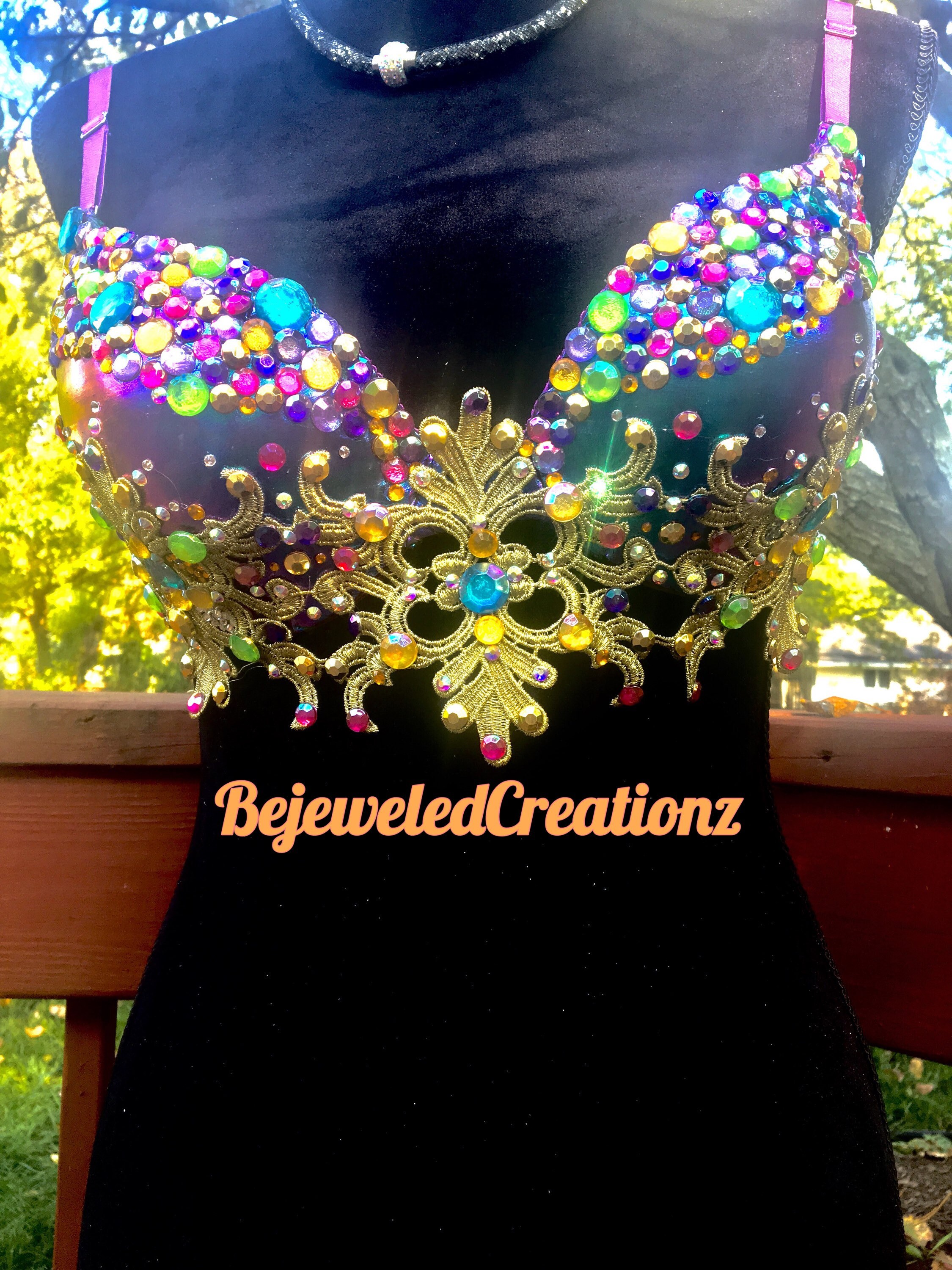 Holographic Bra, Purple, Gold, Iridescent Bra, Rave Bra ...