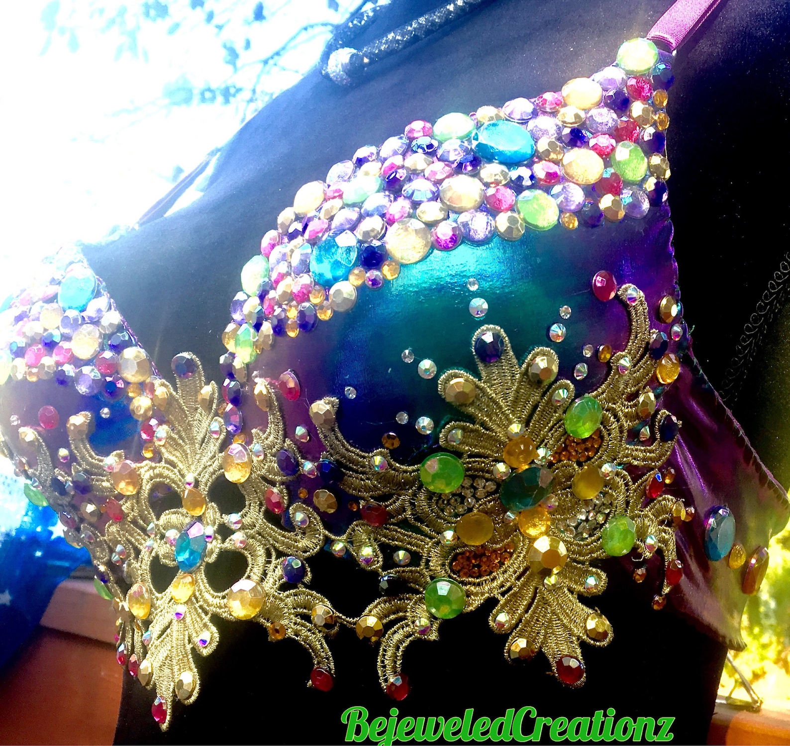 Holographic Bra, Purple, Gold, Iridescent Bra, Rave Bra ...