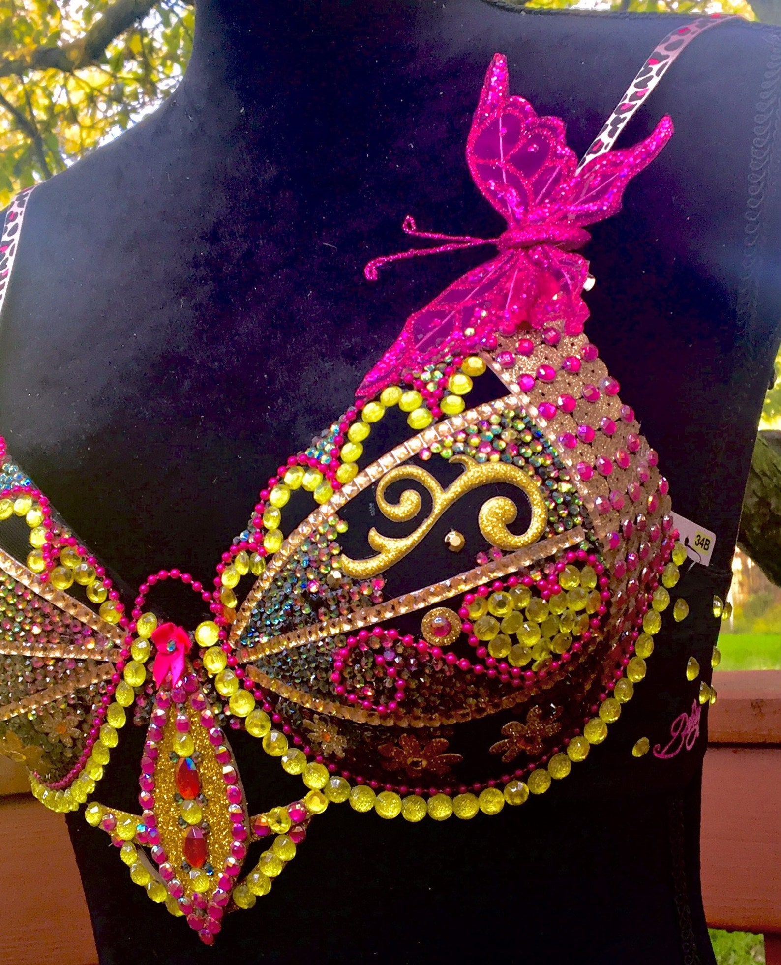 Bejeweled Bra, Butterfly Bra, Princess Bra, 34B, Bling Bra, Swarovski ...