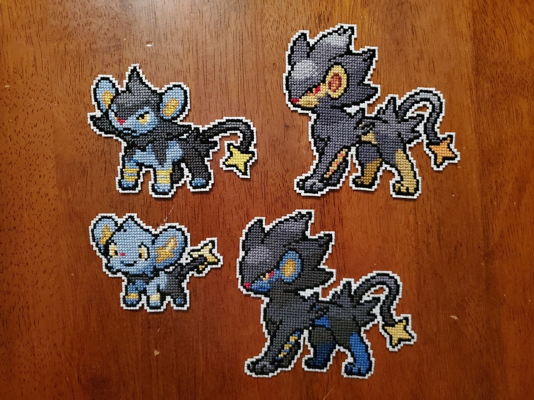 Shinx, Luxio, and Luxray Cross Stitch - Etsy