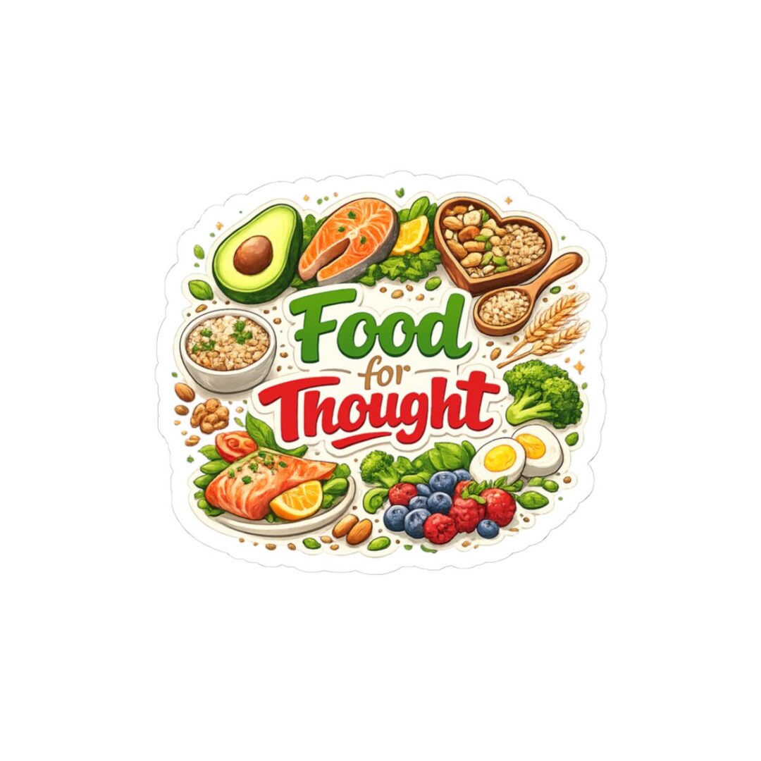 Food for Thought Sticker | Healthy Food Illustration Kiss-cut Sticker ...