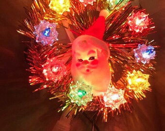 Santa tree topper | Etsy