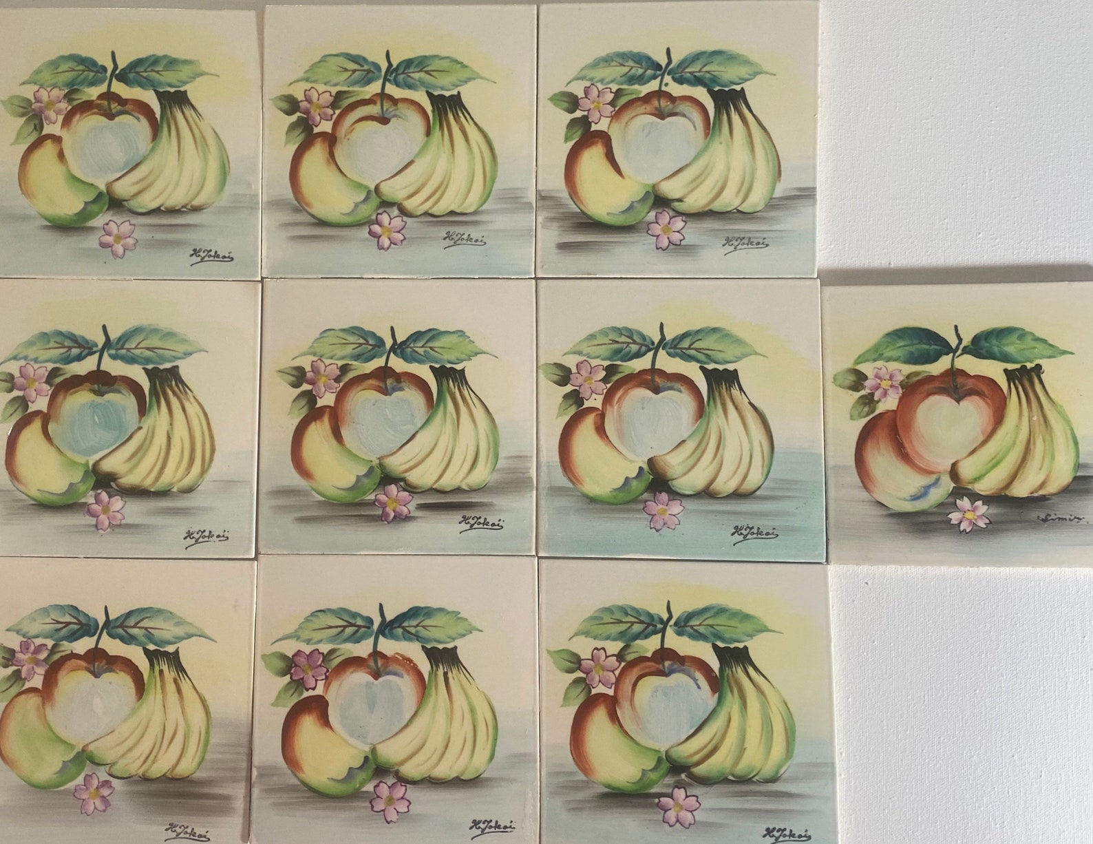 40/50s Vintage Tile Hand Painted Fruit Motif Ceramic or | Etsy