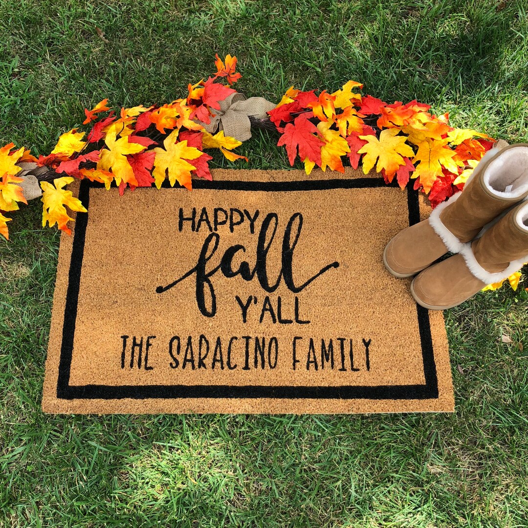 Personalized Fall Door Mat - Etsy