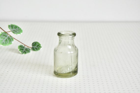 Vintage antique mini clear glass bottle 1940s | Etsy