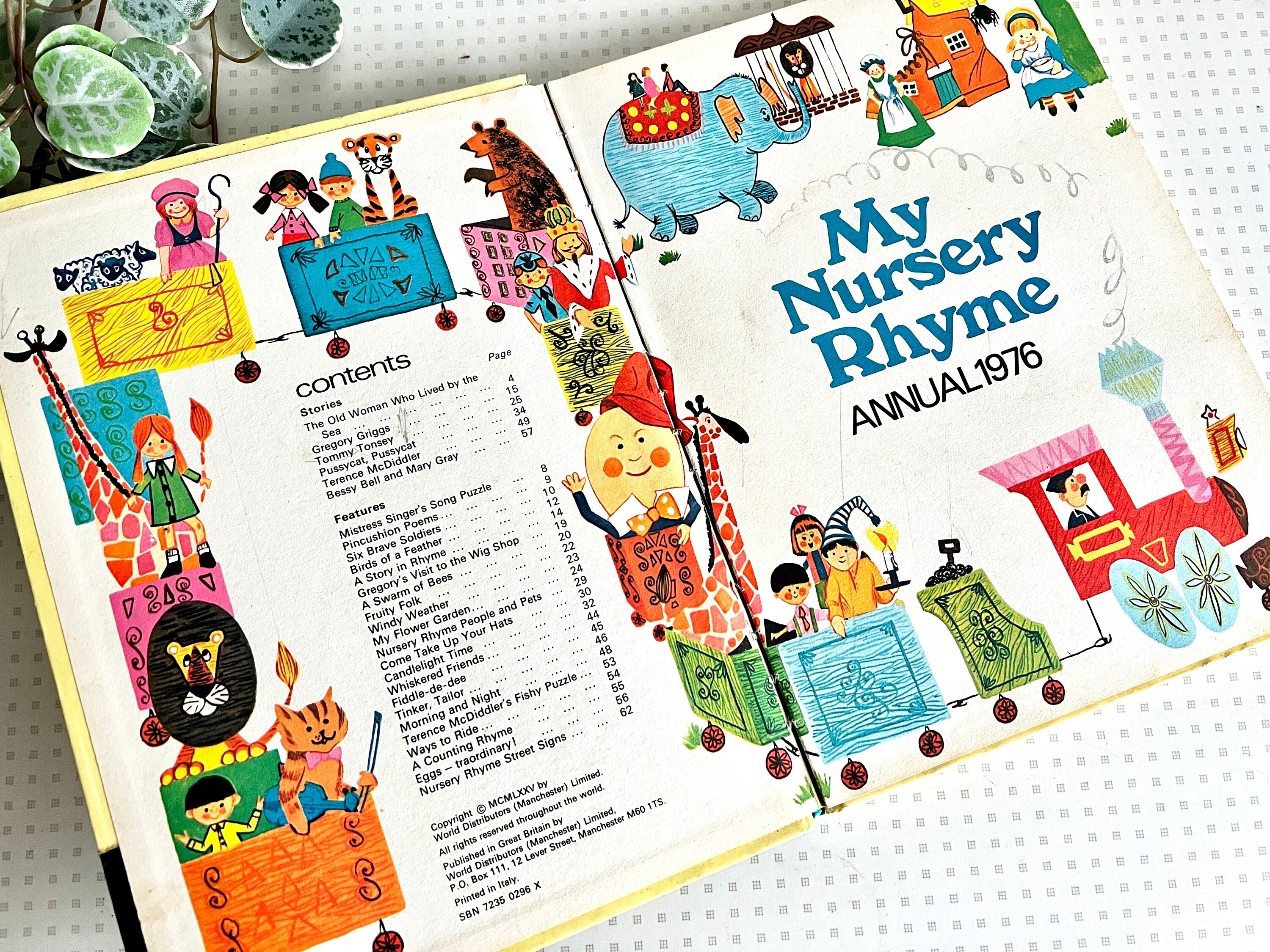 Vintage Nursery Rhyme Annual Book Hardback From 1976 - Etsy