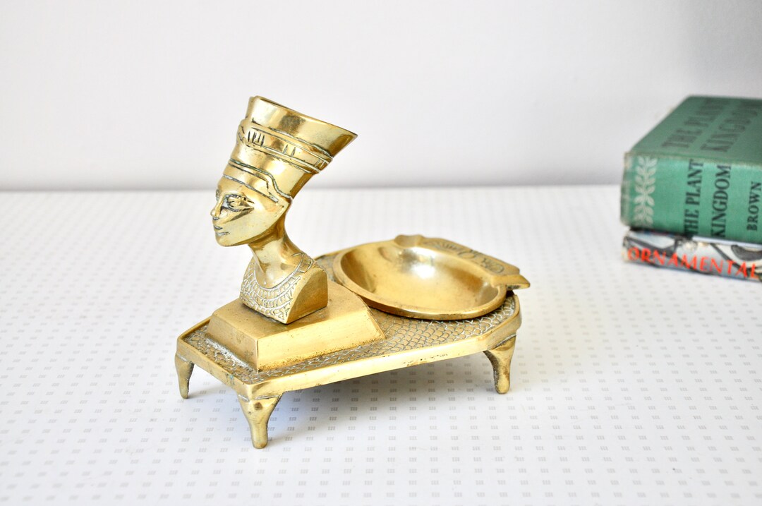 Vintage Unusual Brass Egyptian Pharaoh Ash Tray From the 1960s - Etsy
