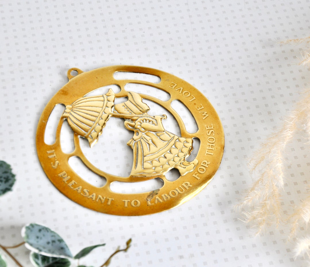 Vintage Holly Hobbie Brass Wall Plaque With Quote From the 1970s - Etsy