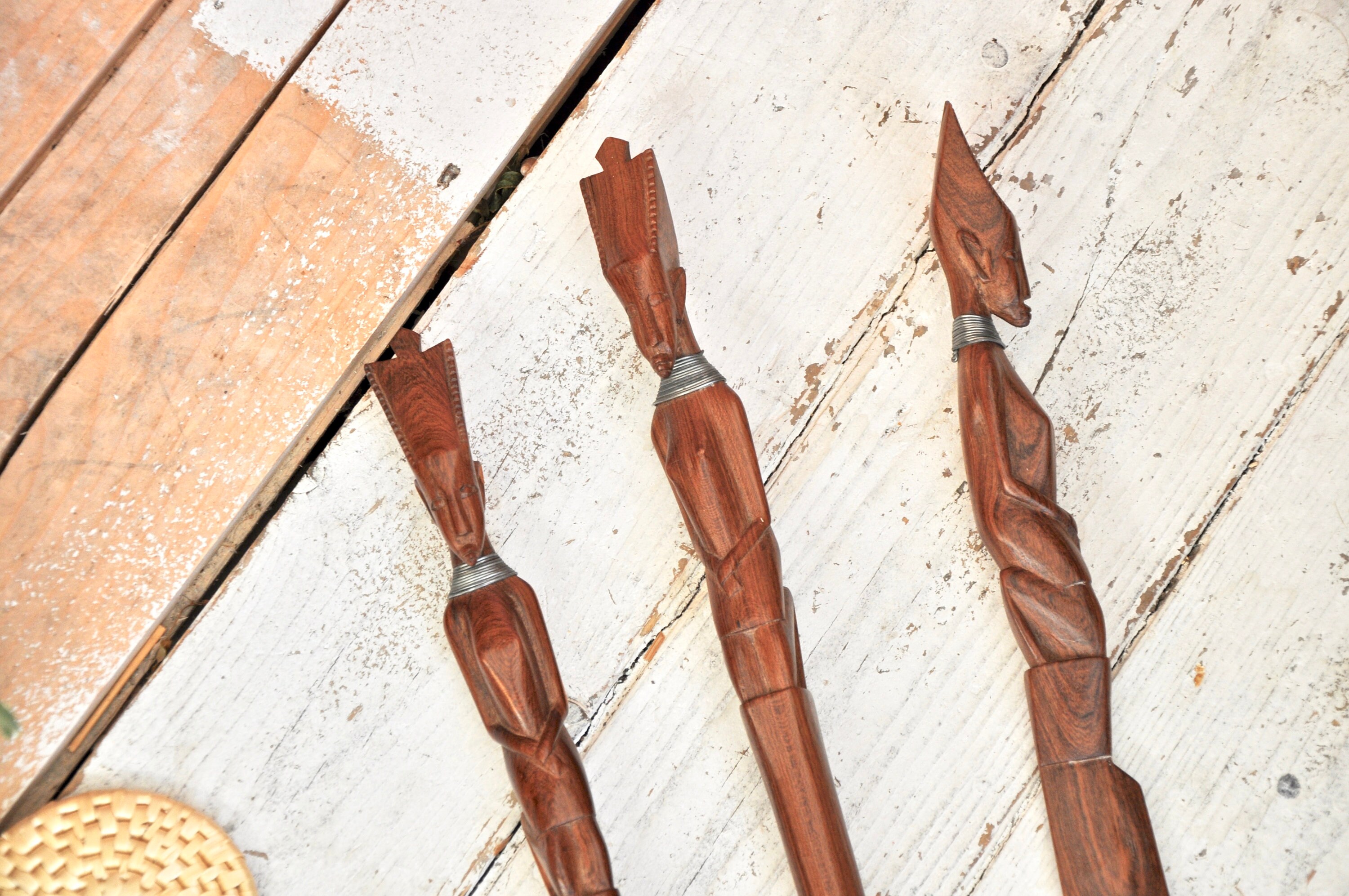 Vintage Hand Carved African Tribal Serving Utensils - Etsy