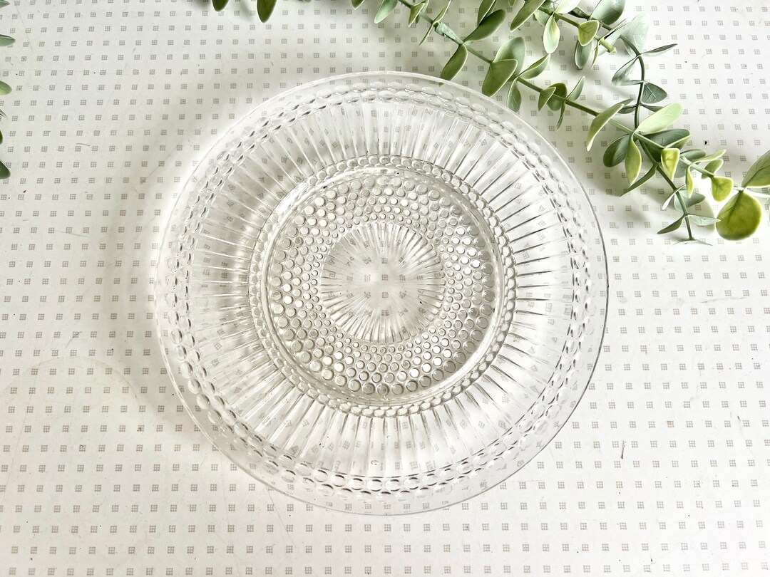 Vintage Clear Depression Glass Plate From The 1960s Etsy