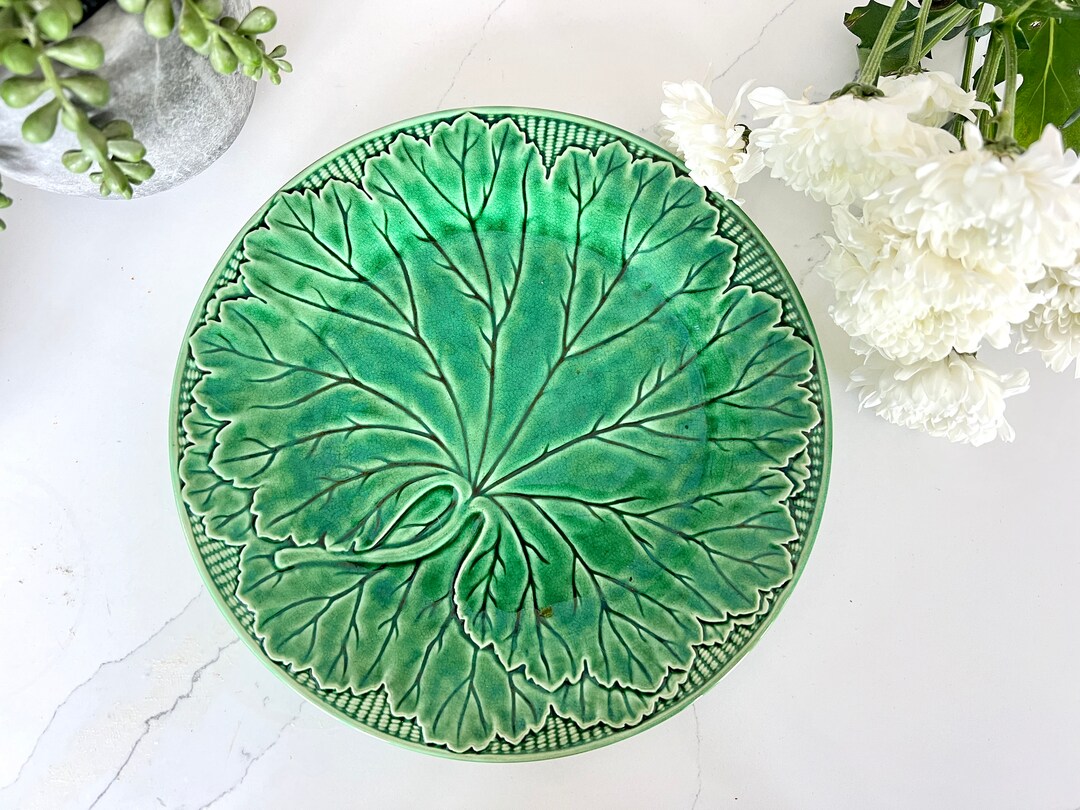 Wedgewood Majolica Green Vine Leaf Pattern Plate 1950s - Etsy