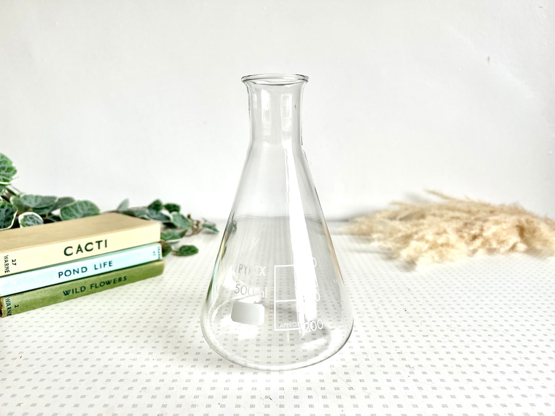 Vintage Pyrex Glass Laboratory Chemical Science Conical Flask From the ...