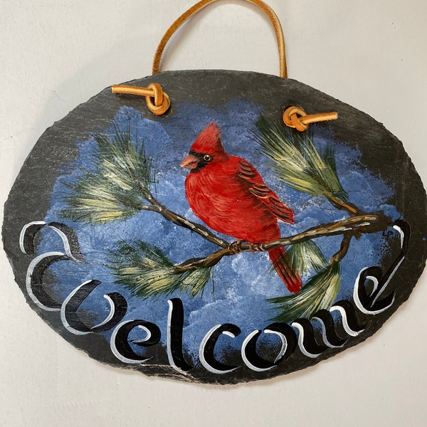 Cardinal Welcome Sign - Etsy