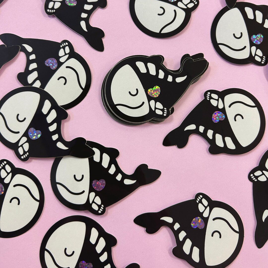 BTS Whale Skelanimal Glitter Sticker - Etsy