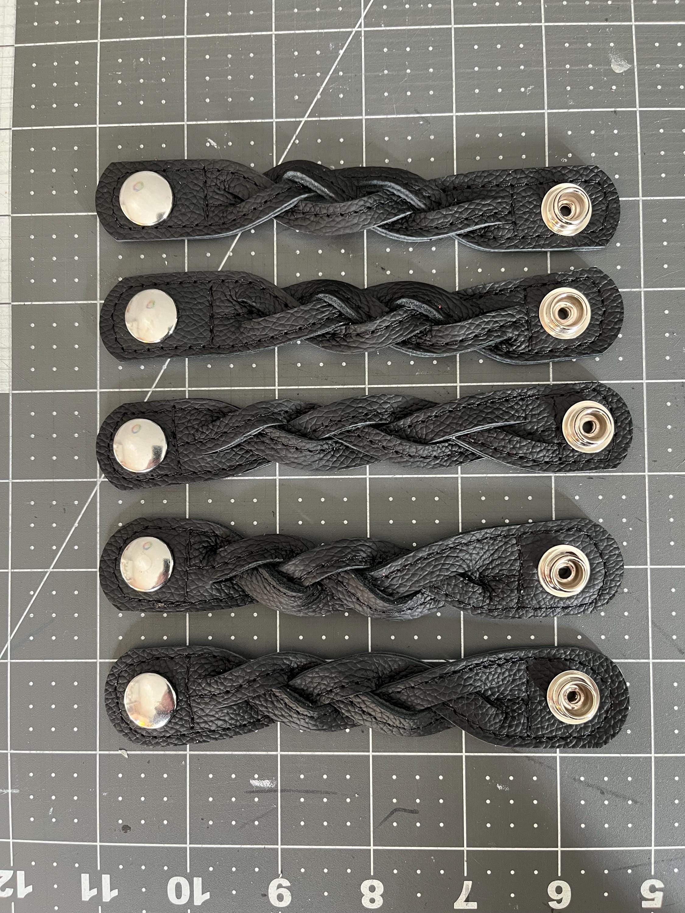 Bikers Vest Extenders Chain Extensions With Snaps Braided Leather Vest ...