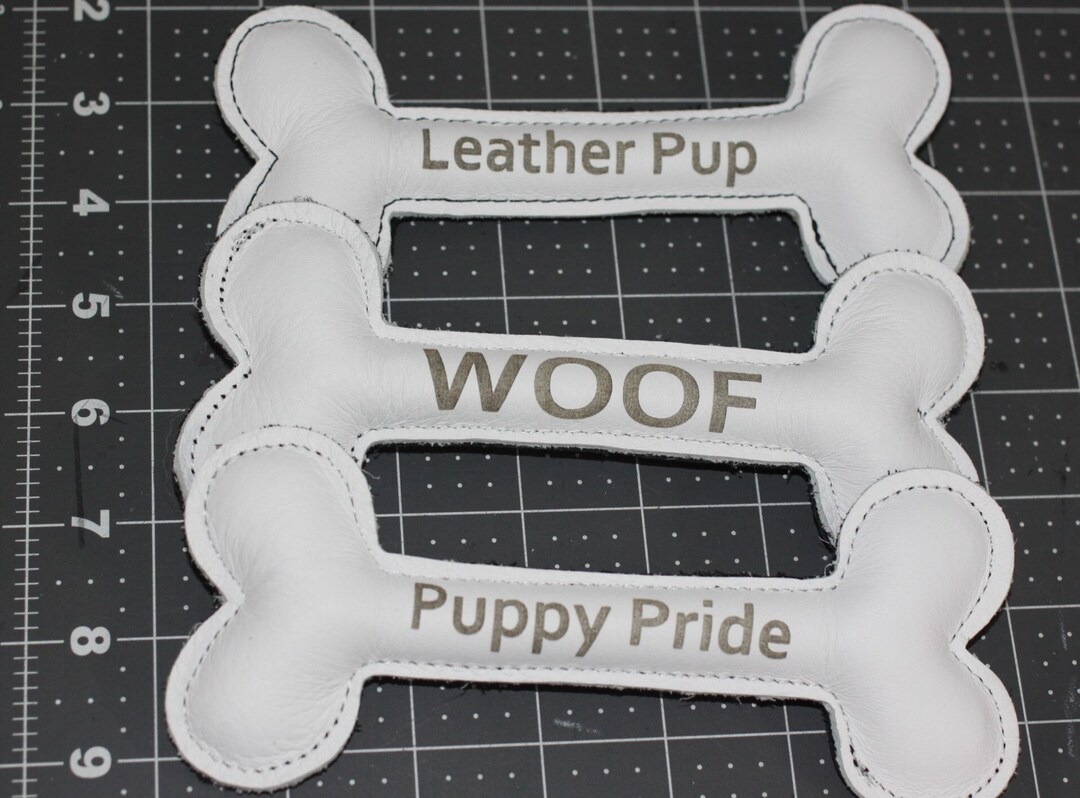 Personalized Leather Dog Bone Toy: Handmade Puppy Pride Gift - Etsy