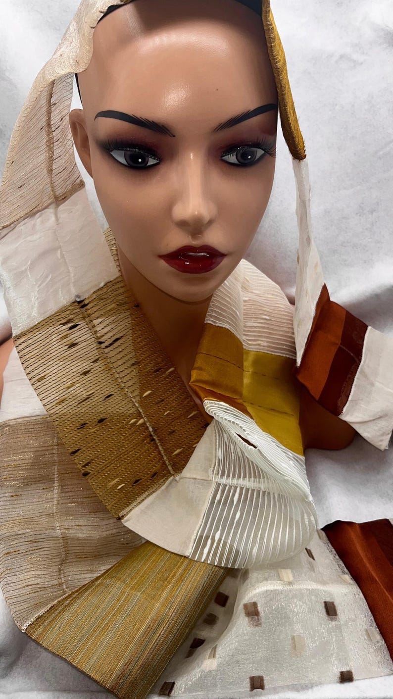 Luxury Unisex Transparent, Decorative, Silky Scarves. Color Block ...