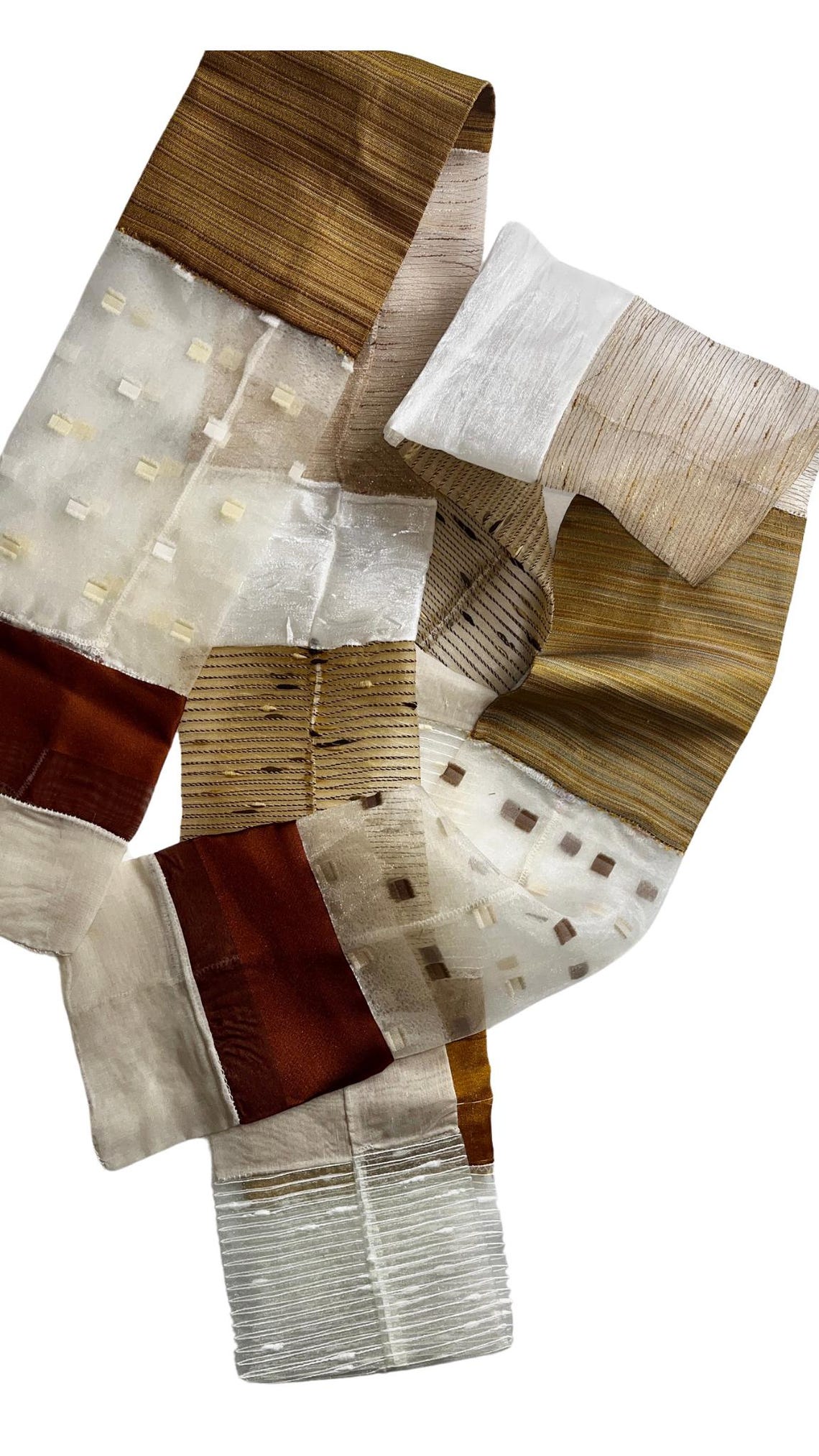 Luxury Unisex Transparent, Decorative, Silky Scarves. Color Block ...
