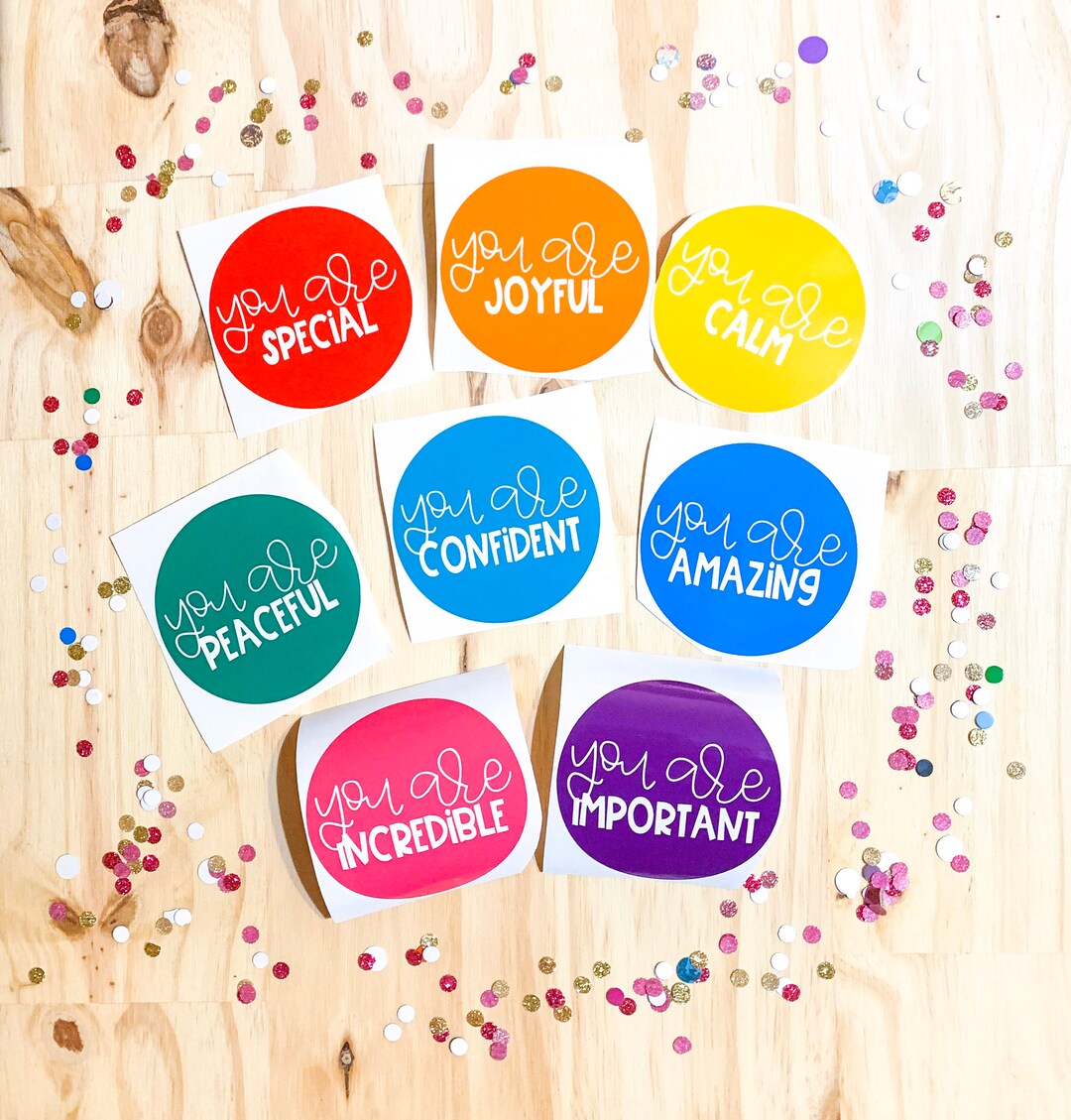 Motivational Line up Stickers:"you Are" Set- RAINBOW - Etsy