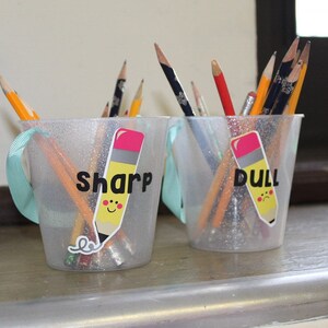 Pencil Cups-dull and Sharp | Classroom Pencil Tins | Dull and Sharp ...