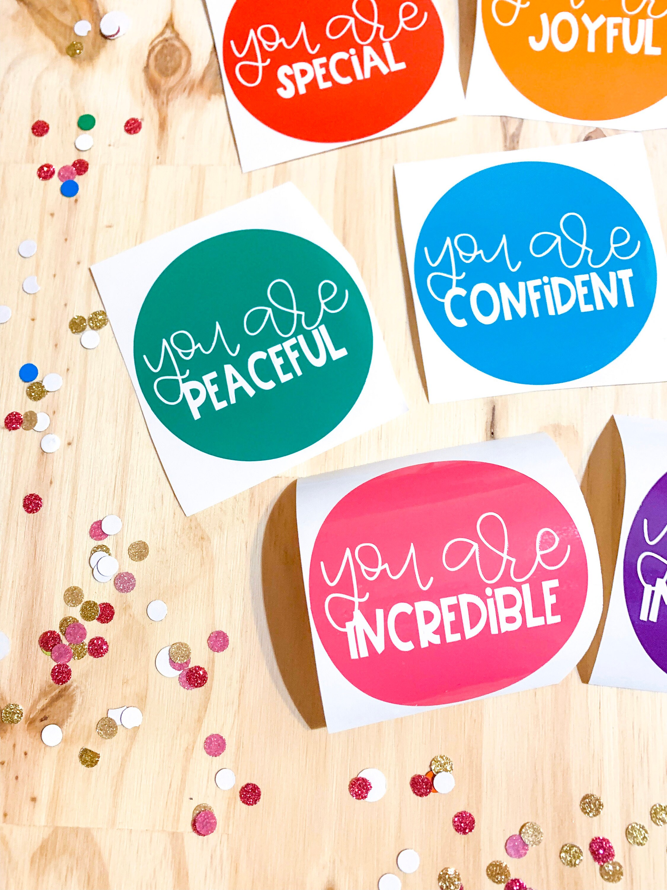 Motivational Line up Stickers:"you Are" Set- RAINBOW - Etsy