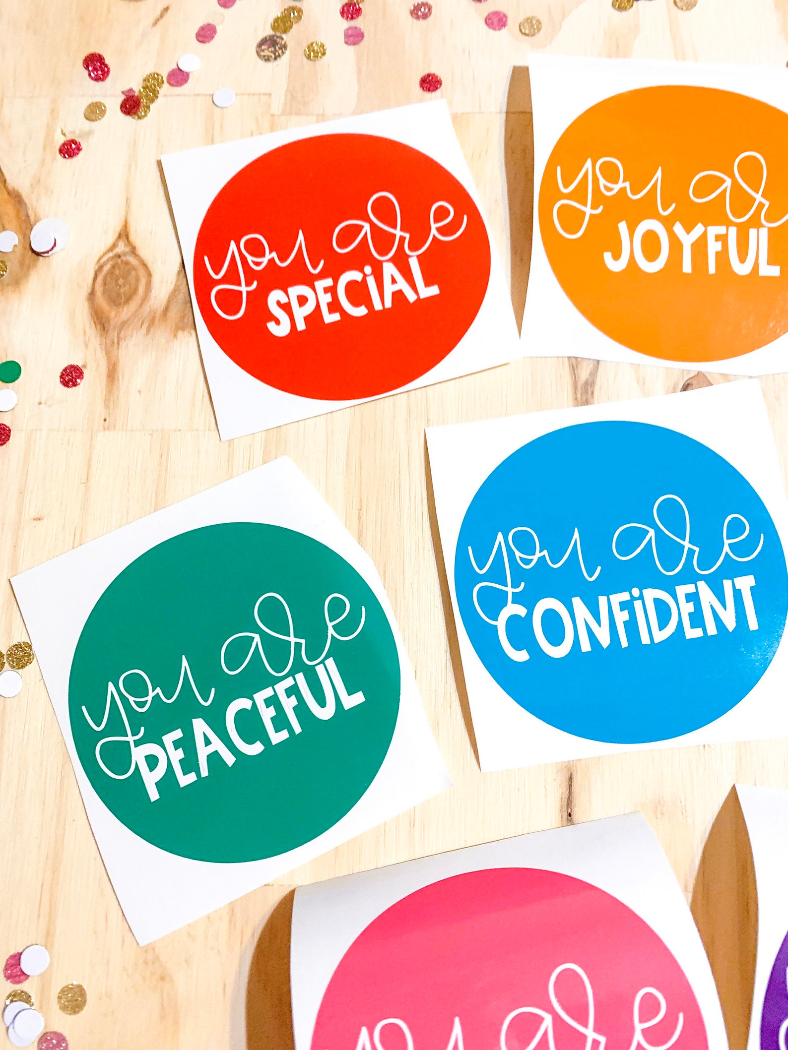 Motivational Line up Stickers:"you Are" Set- RAINBOW - Etsy