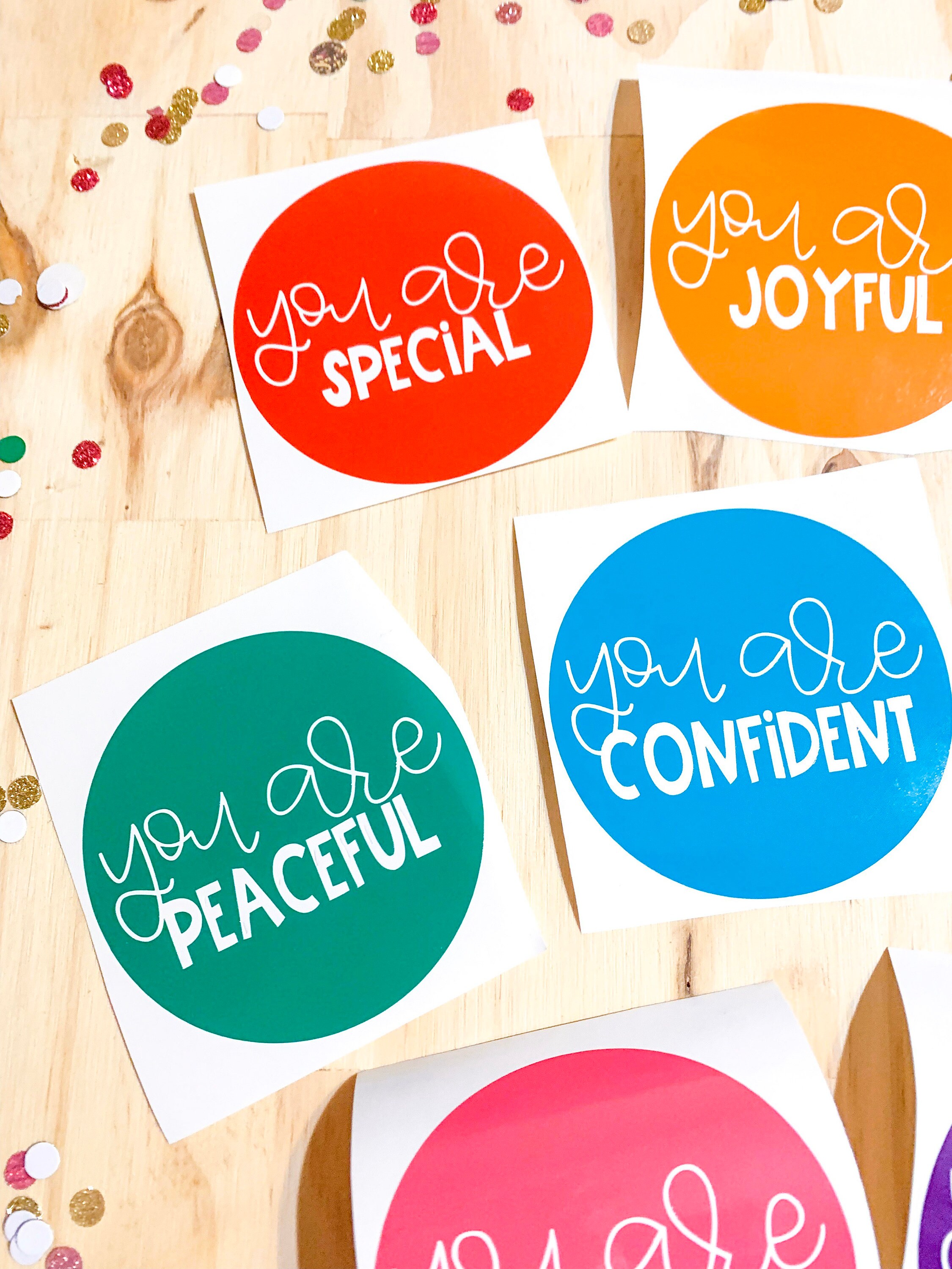 Motivational Line up Stickers:"you Are" Set- RAINBOW - Etsy