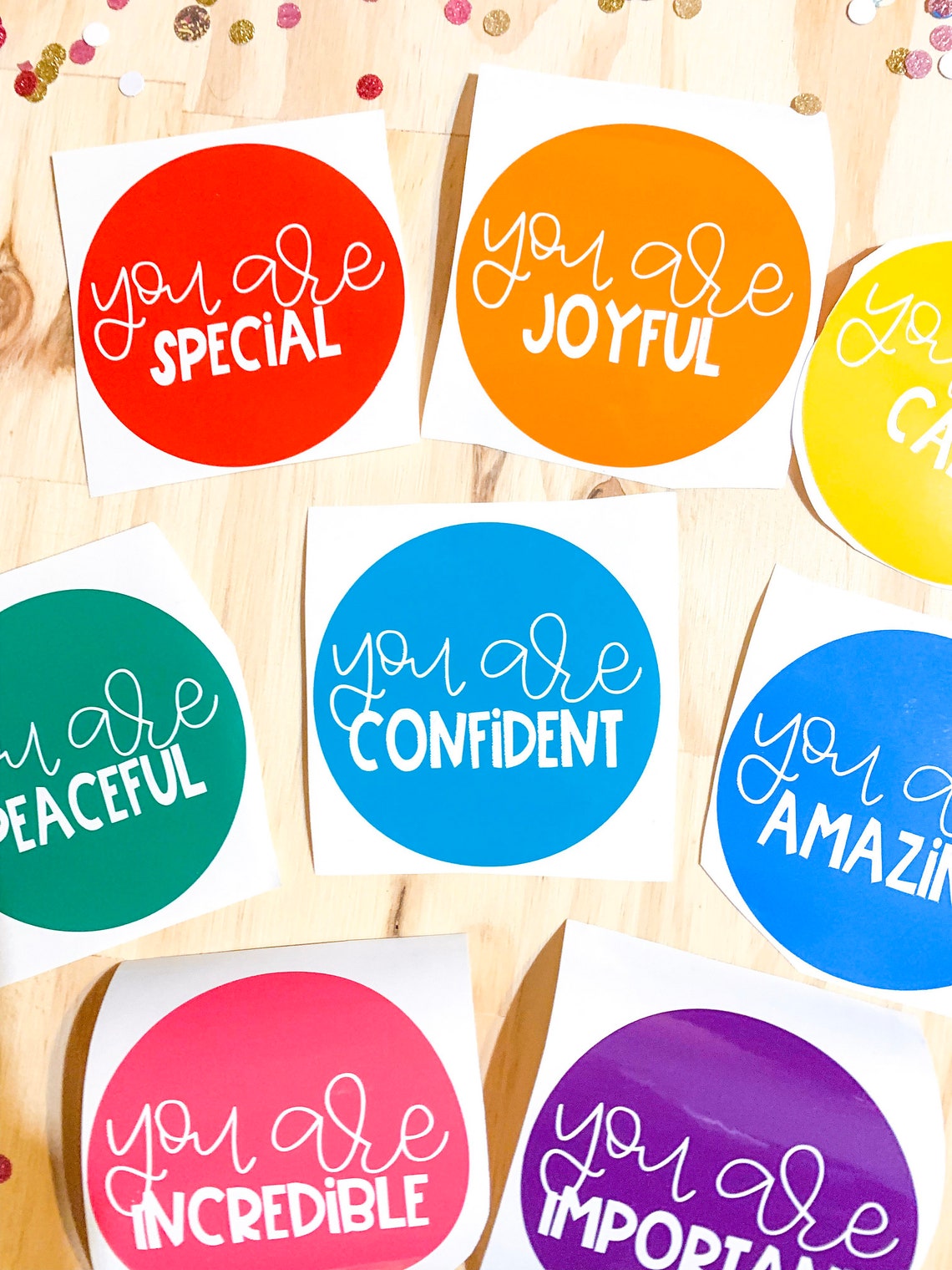 Motivational Line up Stickers:"you Are" Set- RAINBOW - Etsy