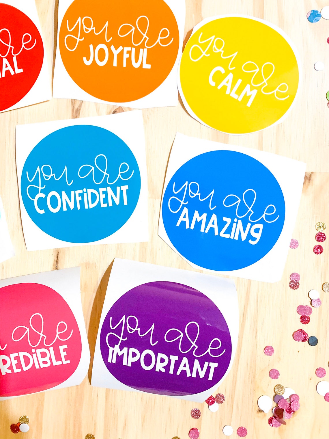 Motivational Line up Stickers-"you Are" Set (single Color) - Etsy