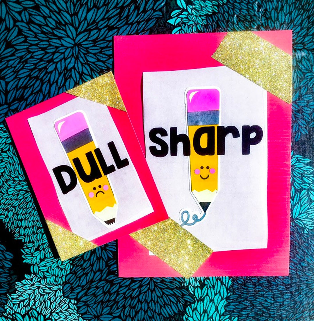 Classroom Pencil Cup Decals | Classroom Pencil Dull and Sharp Decals ...