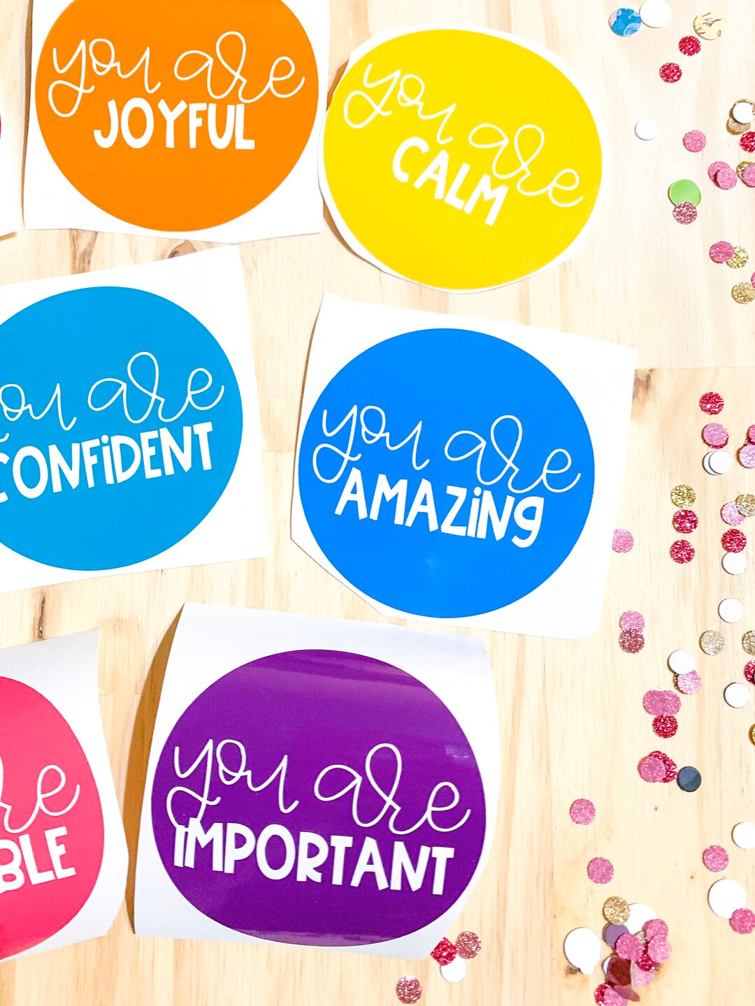 Motivational Line up Stickers-"you Are" Set (single Color) - Etsy